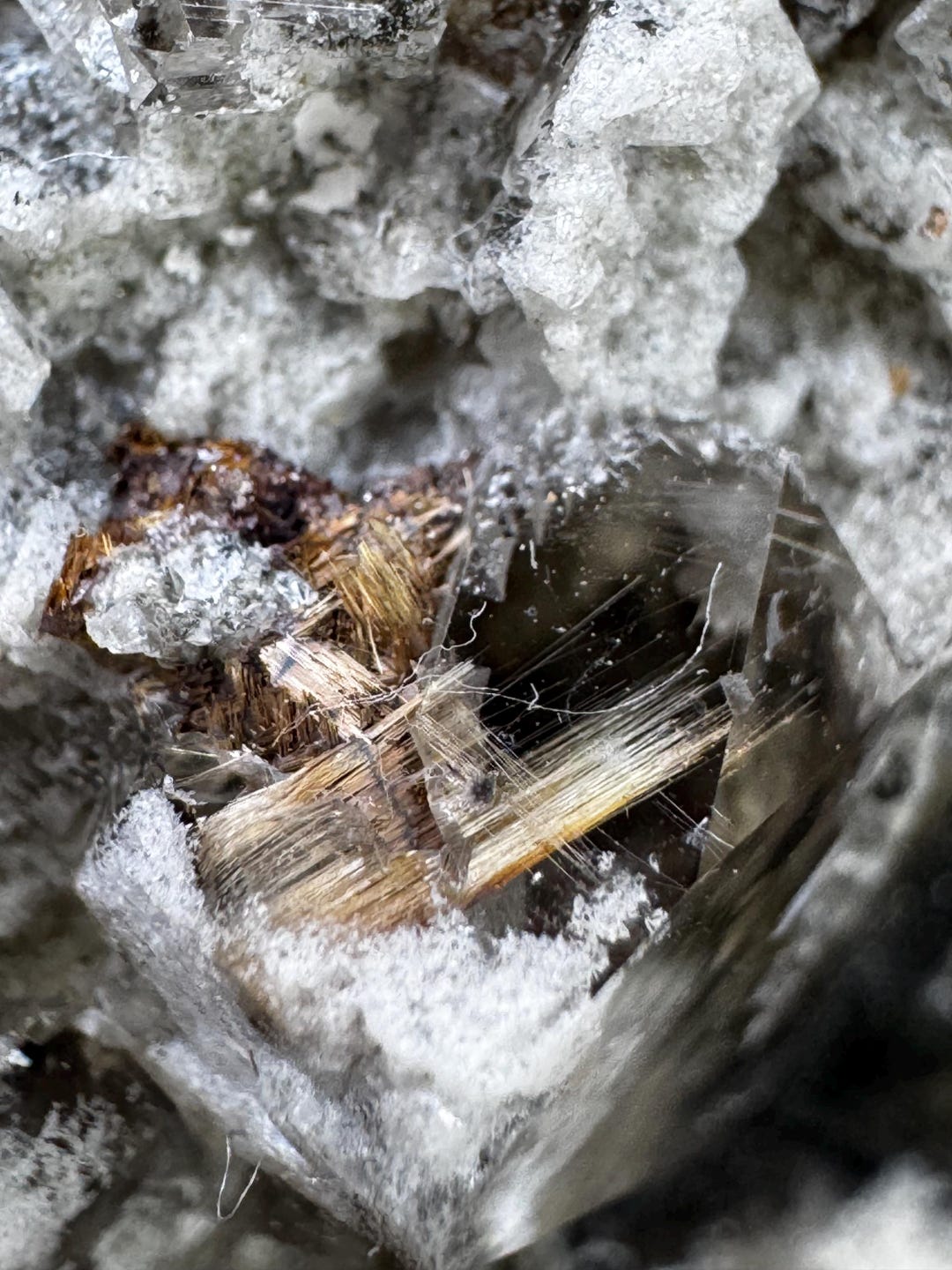 Quartz With Rutile Clumps and Inclusions, Frosted, From Diamantina ...
