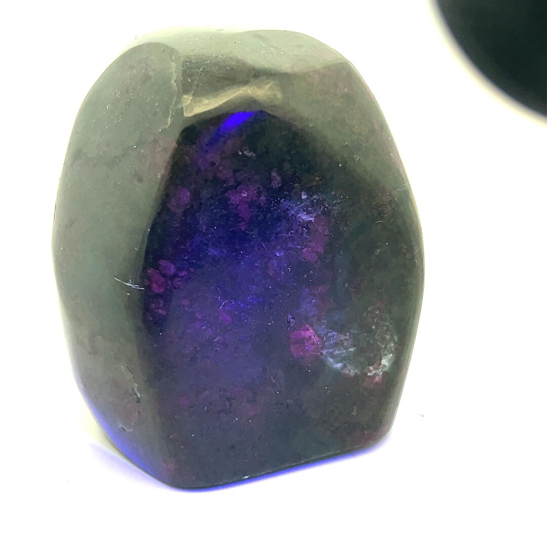 Fluorescent Ruby Corundrom in Chrome Verdite, Polished Free Form From ...