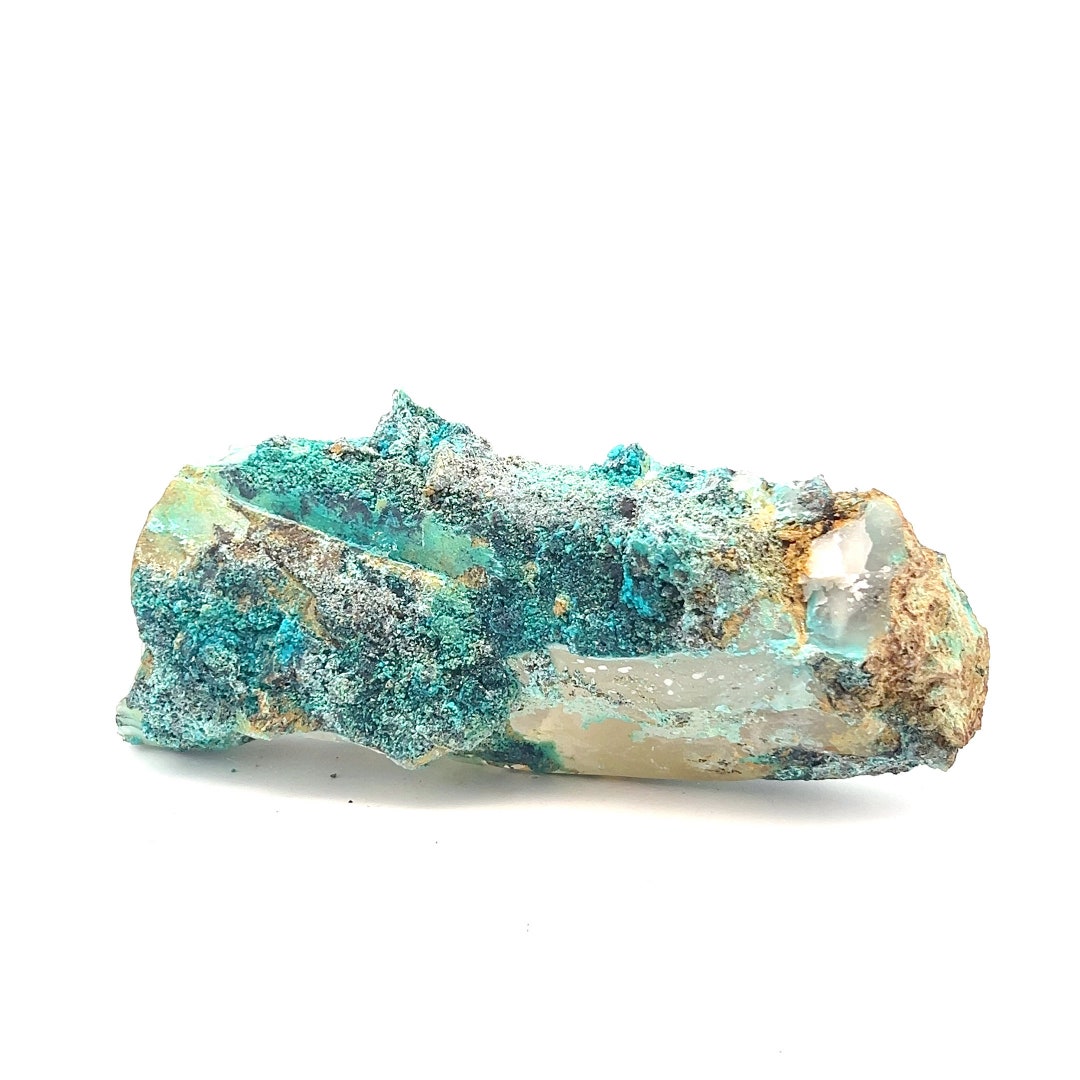 Chrysocolla With Malachite, Limonite and Tenorite on Quartz From ...