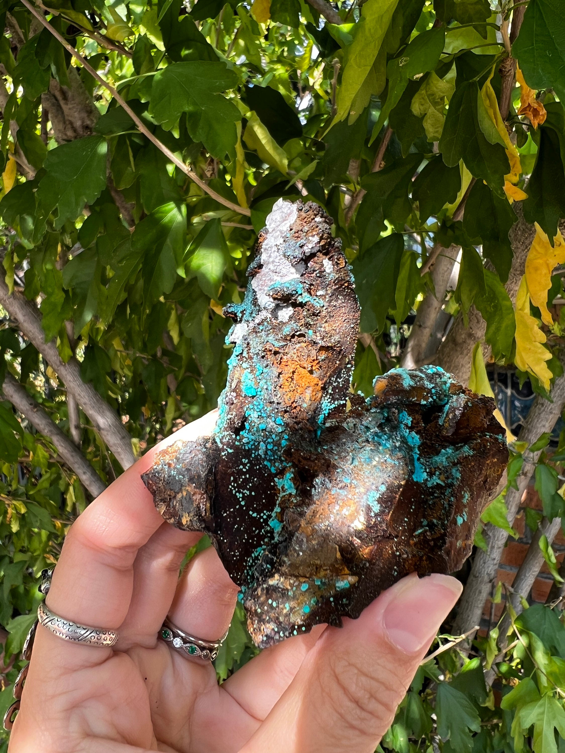 Chrysocolla, Malachite, Limonite and Tenorite on Quartz From Tentadora ...