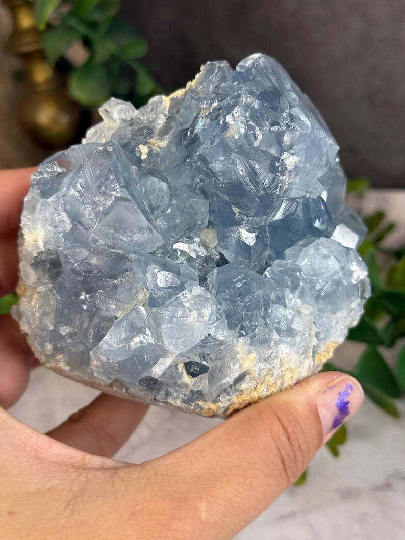 Sakoany Celestite Geode: Madagascar Blue Crystal, Museum Size (3.4in ...