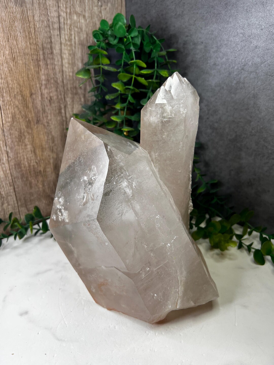 Huge 12+lb Diamantina Quartz Point W/ Cathedral Companion, Diamantina ...