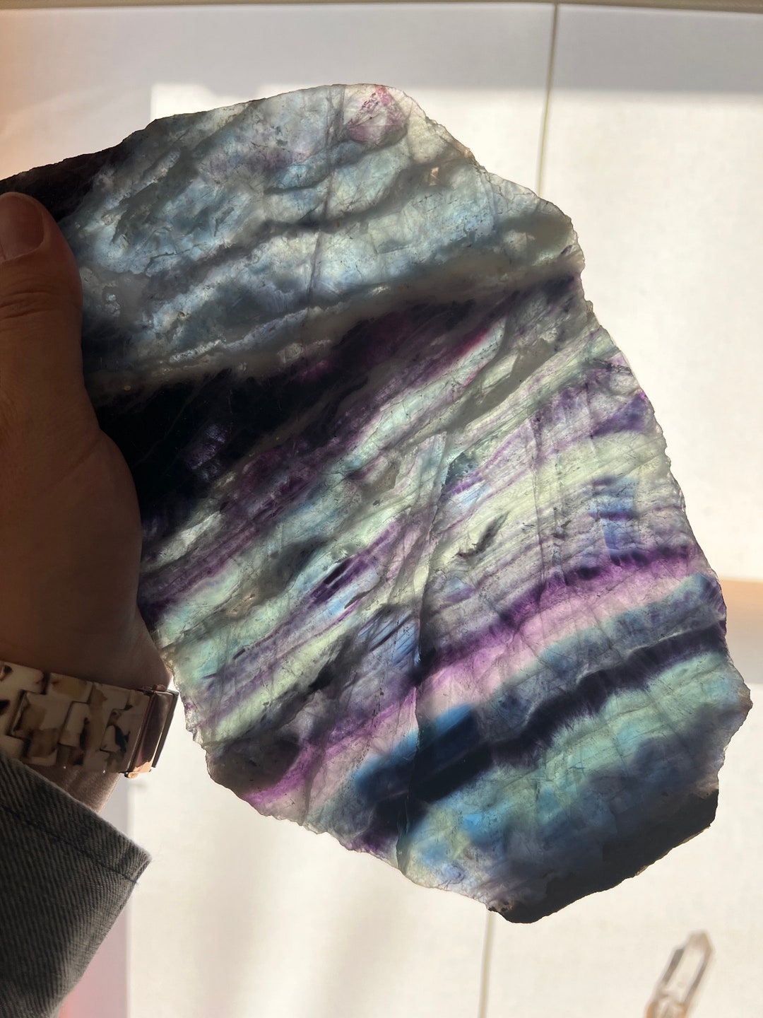 Watermelon Fluorite Slab From Uis, Namibia: XLC Extra Large Cabinet ...