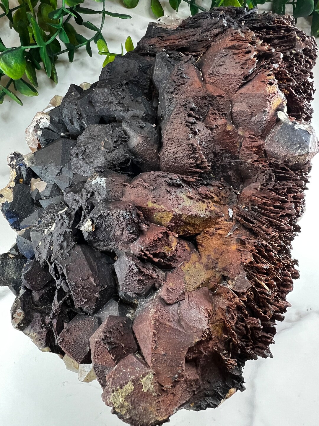 Blacknite Iridescent Covelline & Bornite Ferro-coated Quartz From ...