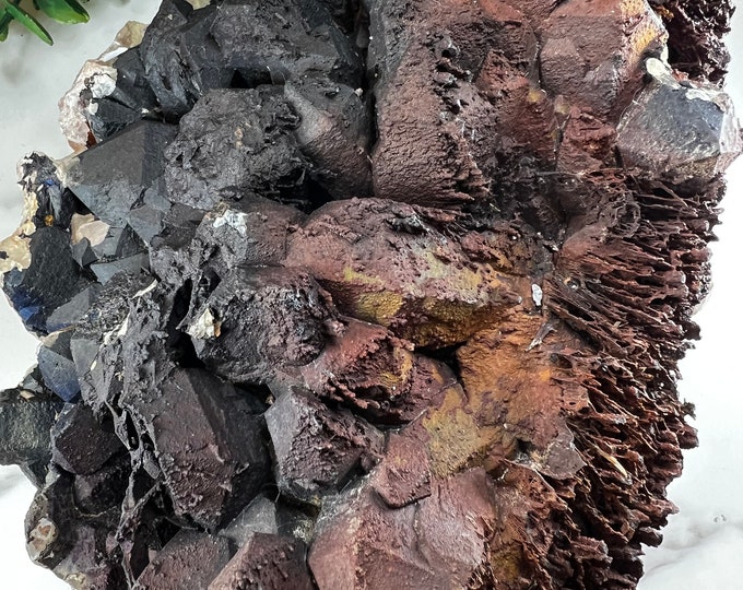 Blacknite Iridescent Covelline & Bornite Ferro-coated Quartz From ...