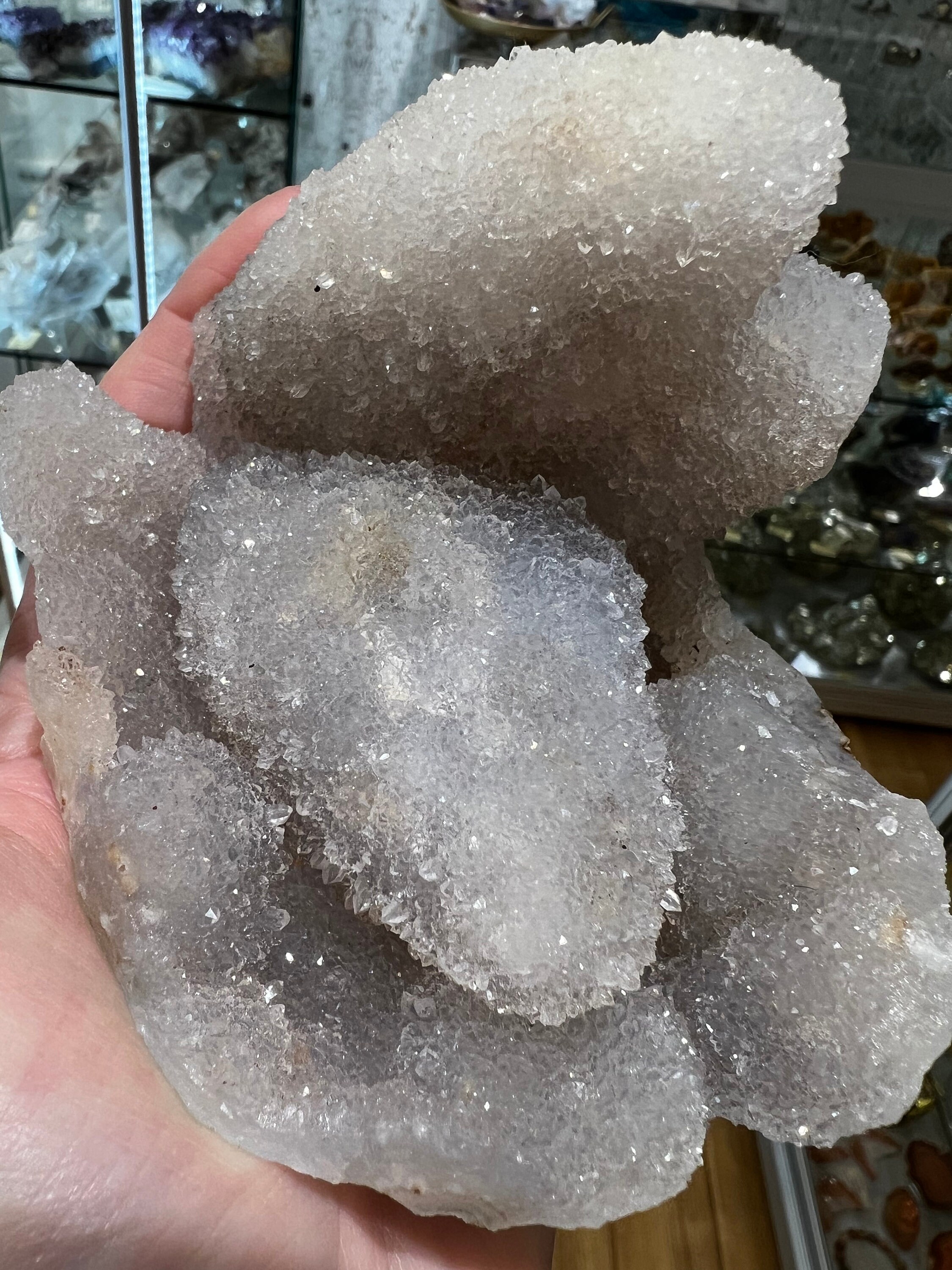 Sparkling Quartz-covered Calcite From Jalgaon, India, LGC Large Cabinet ...
