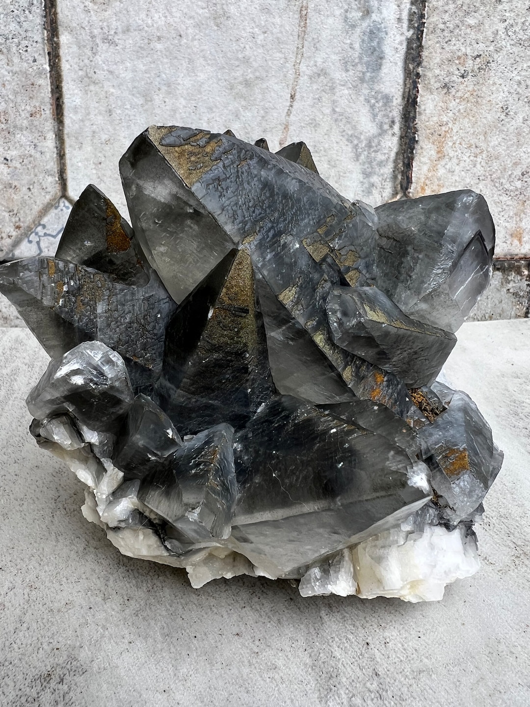 Grey Calcite W/ Iridescent Pyrite From Kayseri, Turkey, LGC Large ...