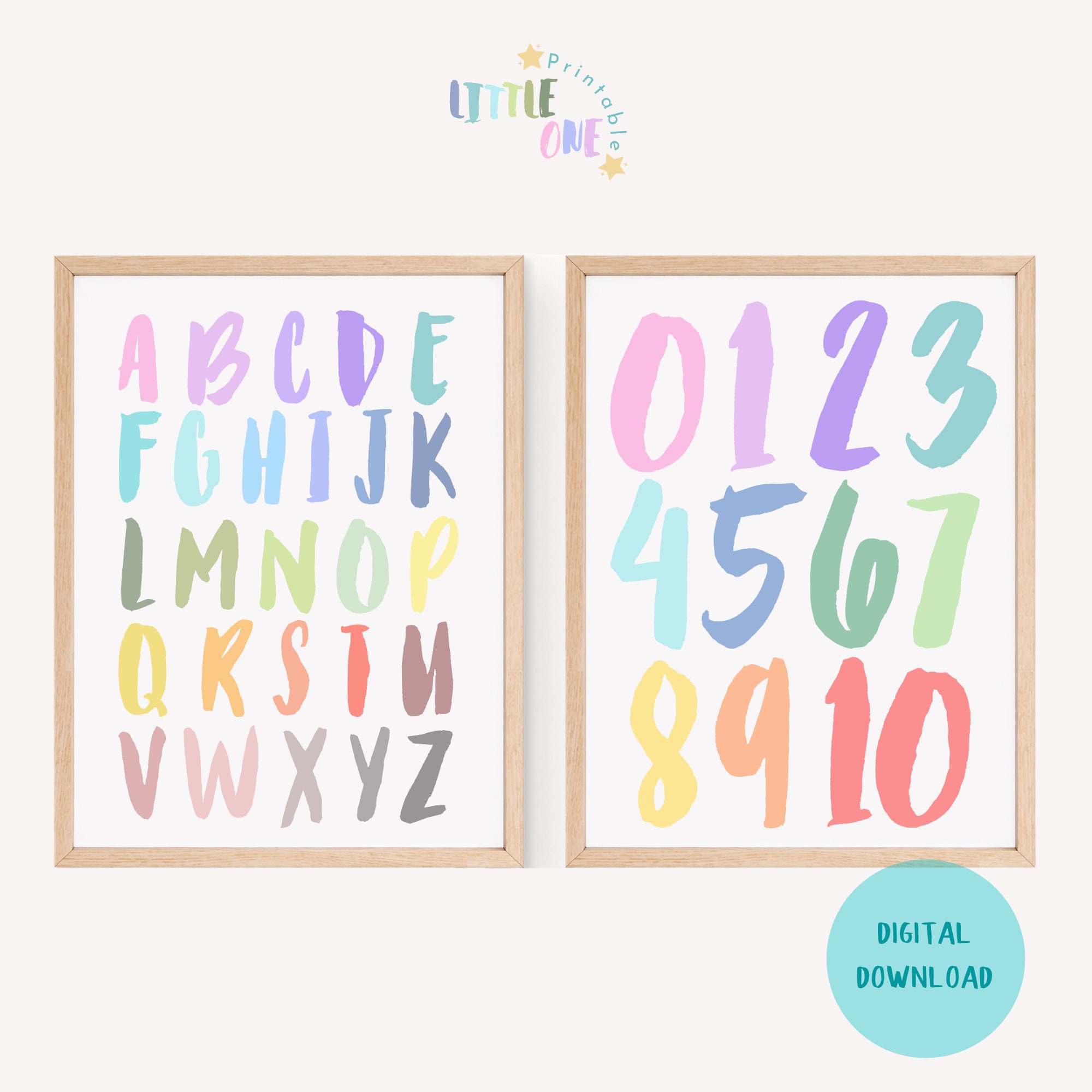 ABC Print, Rainbow Alphabet, Instant Download, Printable Wall Art ...