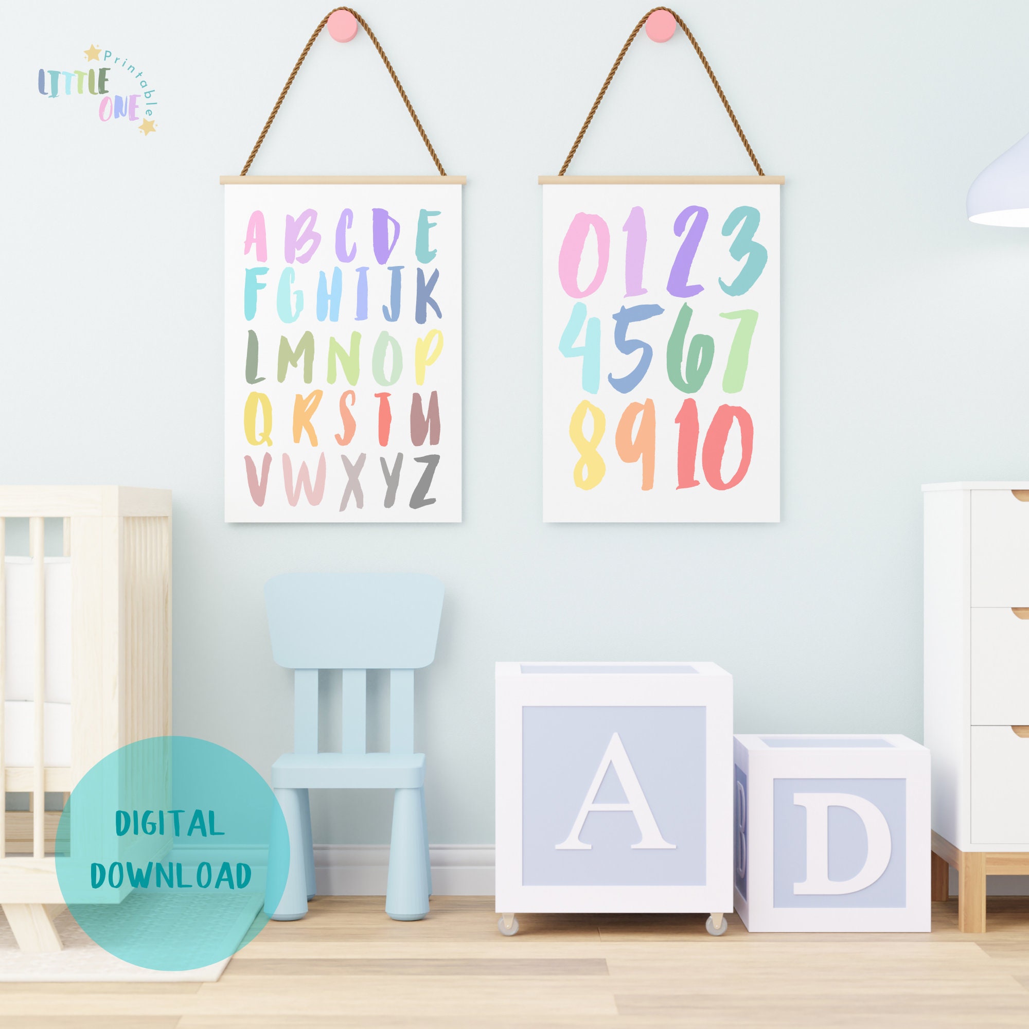 ABC Print Rainbow Alphabet Instant Download Printable Wall - Etsy