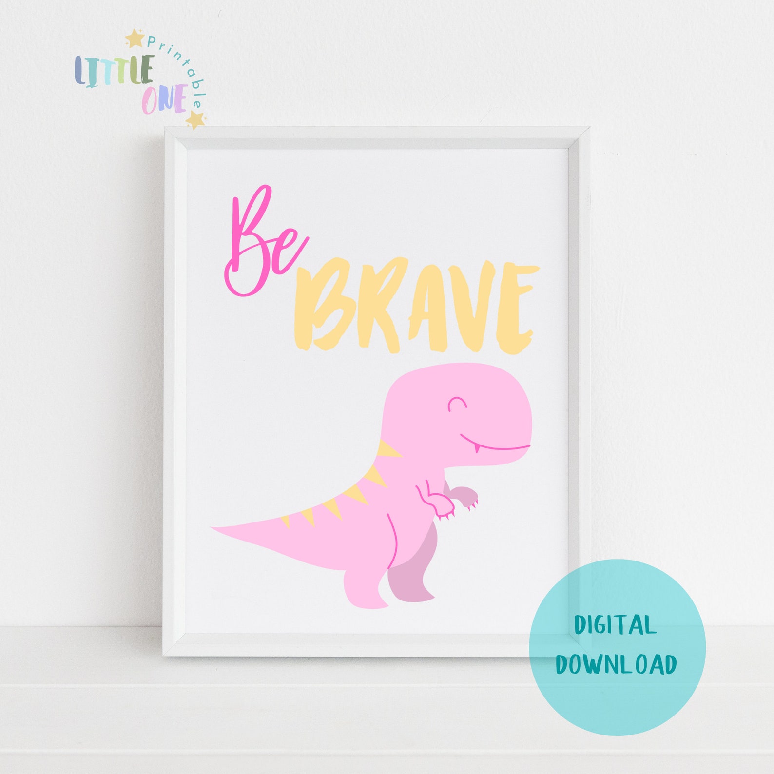 Pink Dino Print, Pink Dinosaur, Instant Download, Printable Wall Art ...