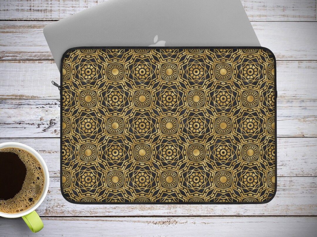 Art Deco Laptop Sleeve Vintage Style 1920s Gold Computer Soft Case Soft ...