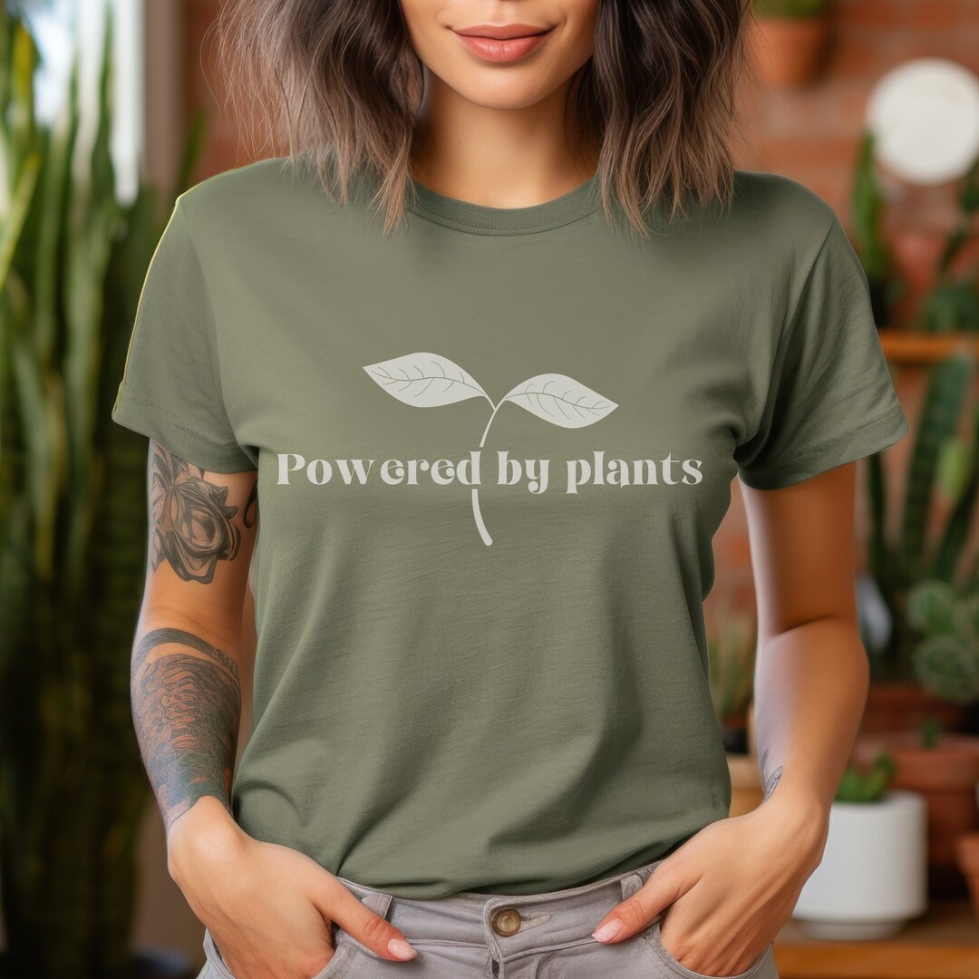 Powered by Plants Shirt Eat More Plants Vegan Tshirt Veganism Shirt Herbivore T Shirt Vegetarian ...