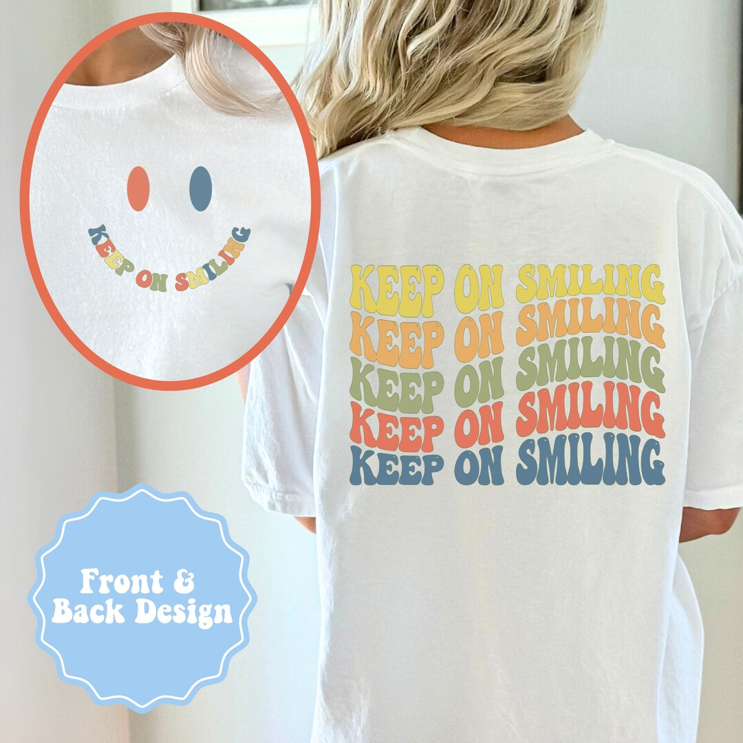 Keep on Smiling Shirt Mental Health T Shirt Y2K Top Cute Sleep Shirt ...