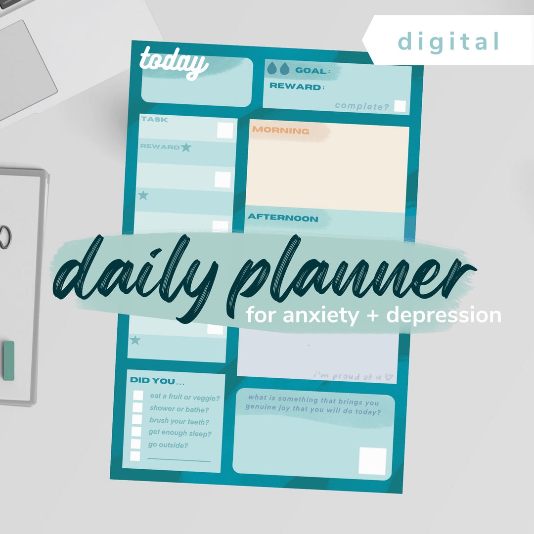 Daily Planner and To-do List for Depression and Anxiety | Reward-based ...
