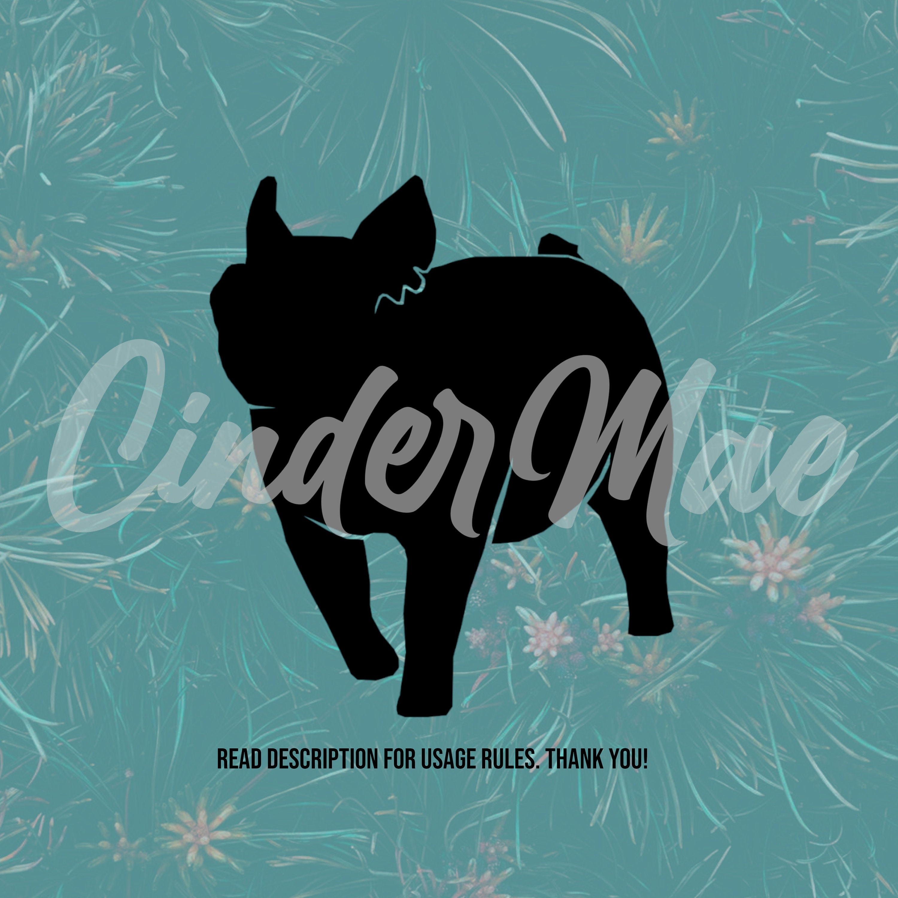 Show Hog Silhouette Bundle || 3 .PNG Digital Download 3 Variations ...