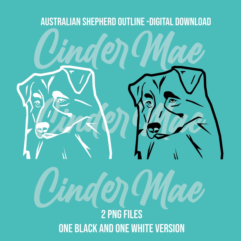 Australian Shepherd Aussie PNG Silhouette Instant Digital Download ...