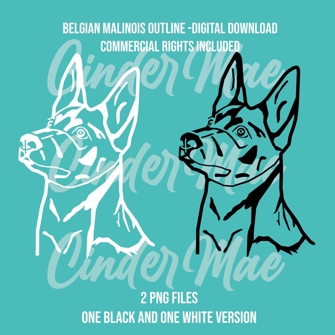 Belgian Malinois Dog Outline PNG Instant Digital Download Mal Working ...