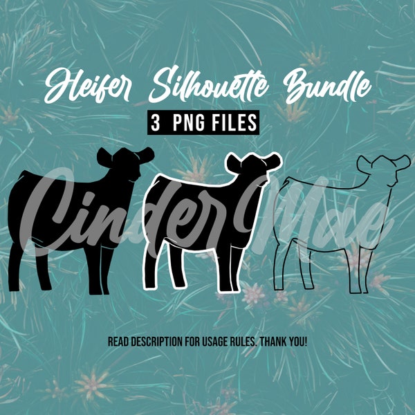 Show Heifer Silhouette - Etsy