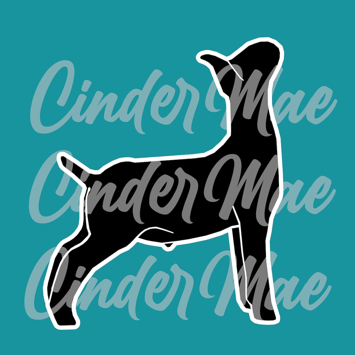 Show Goat Silhouette Bundle 3 PNG Files || Wether Boer Livestock ...