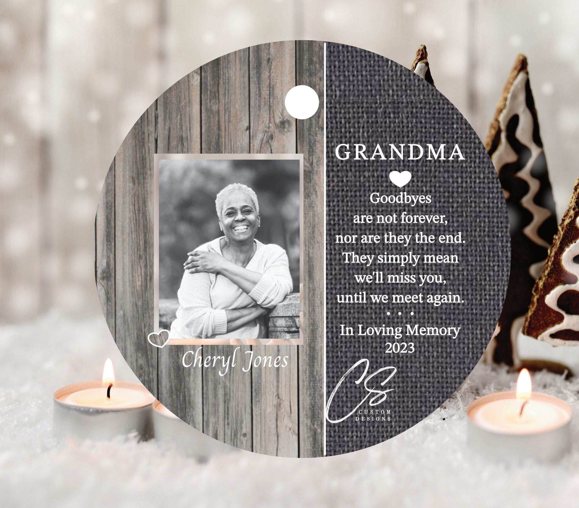 Photo Memorial Ornament PNG - Etsy