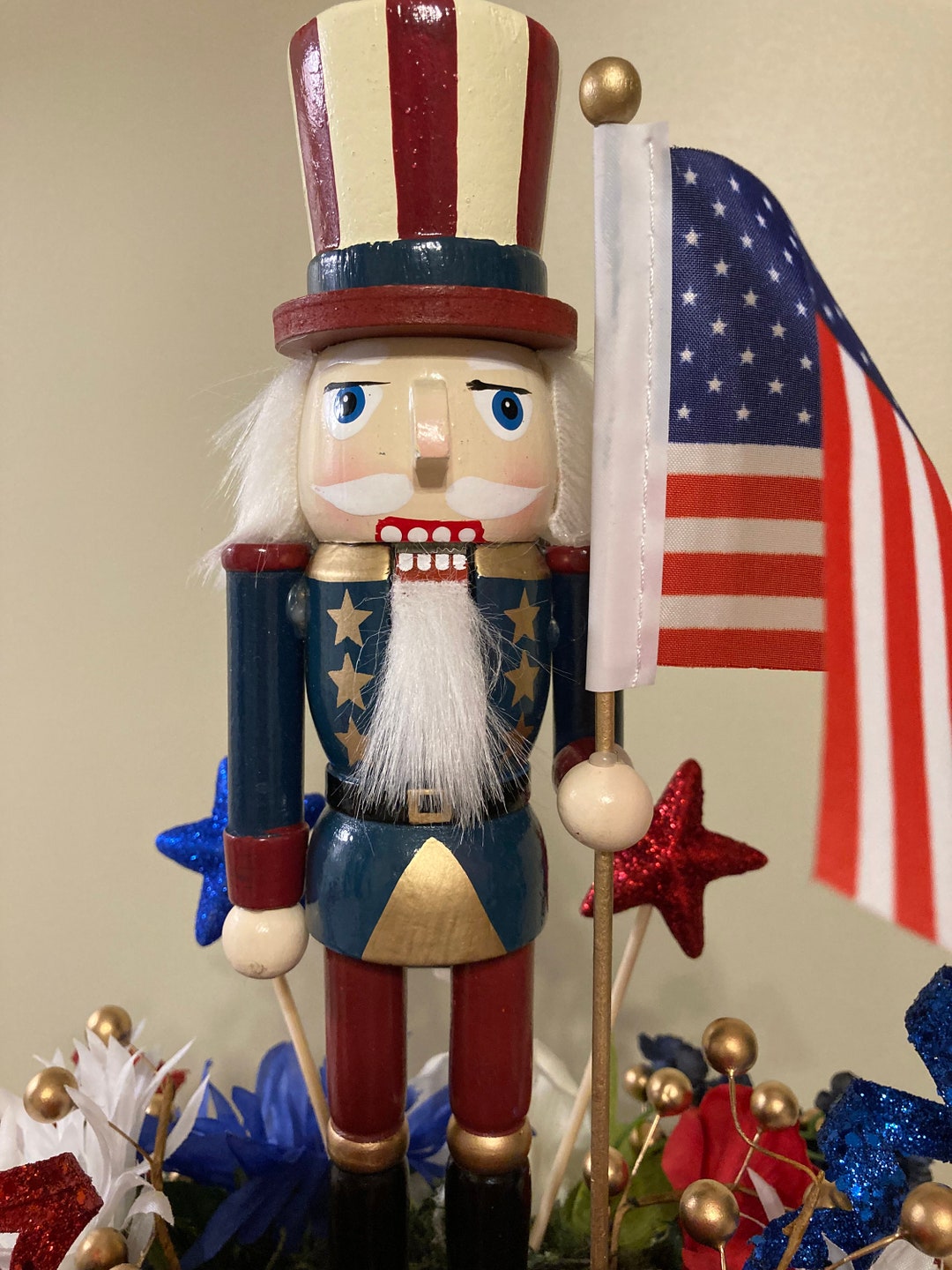 Uncle Sam Gold Star Nutcracker Centerpiece - Etsy