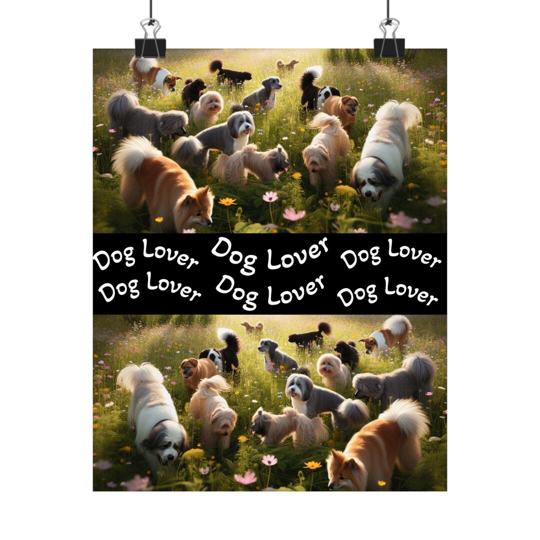 Dog Lover Poster, Matte Vertical Wall Art Print, Canine Enthusiast ...