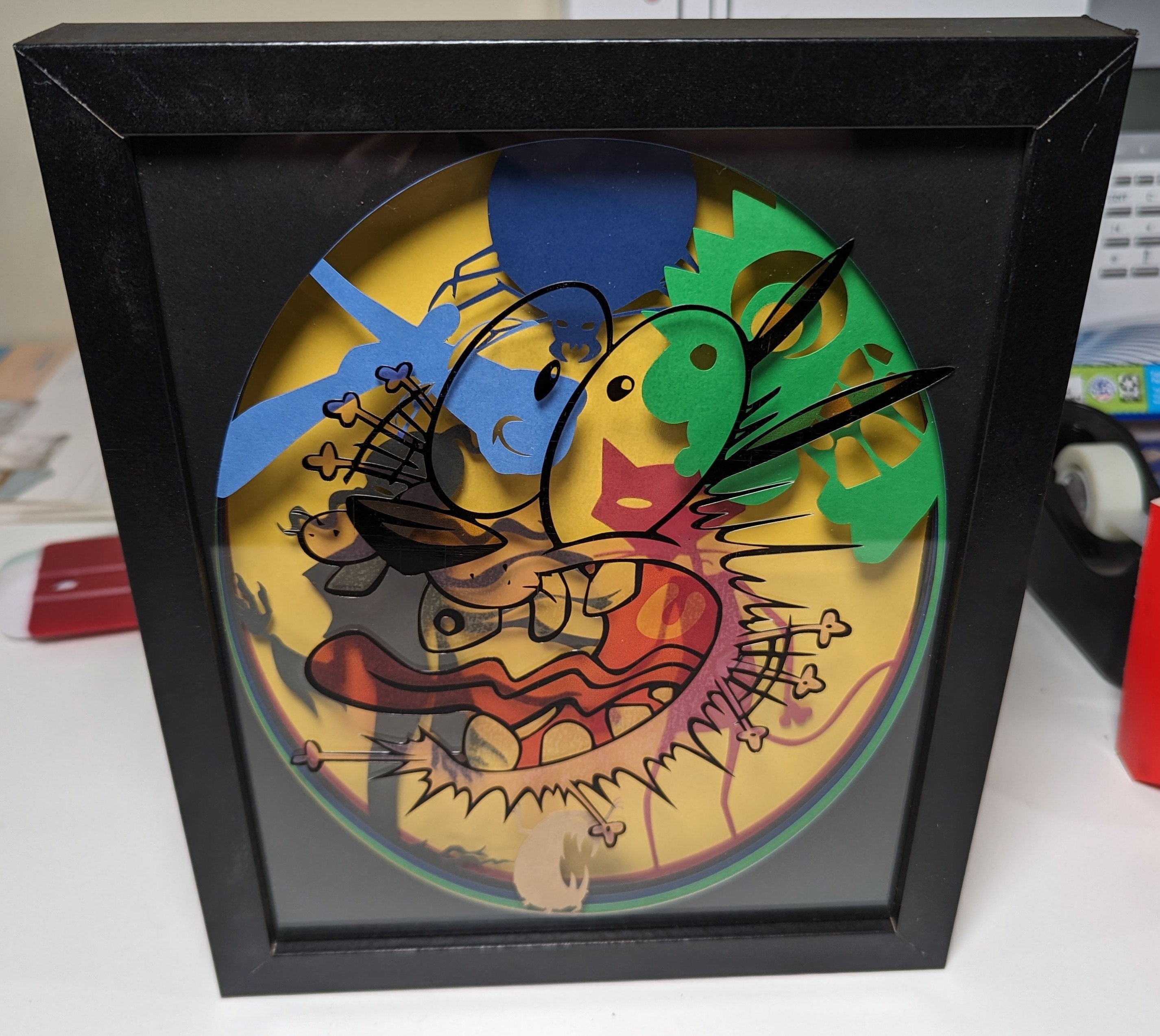 3D Courage the Cowardly Dog Inspired Layered Shadow Box - Etsy