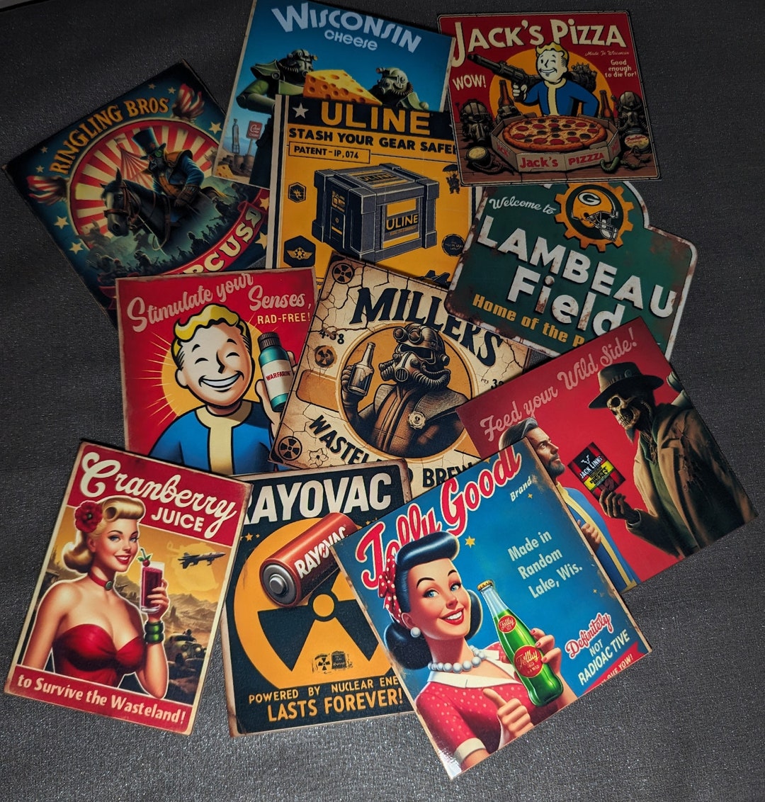 Fallout Wisconsin Advertising Stickers for Laptops, Water Bottles, and ...