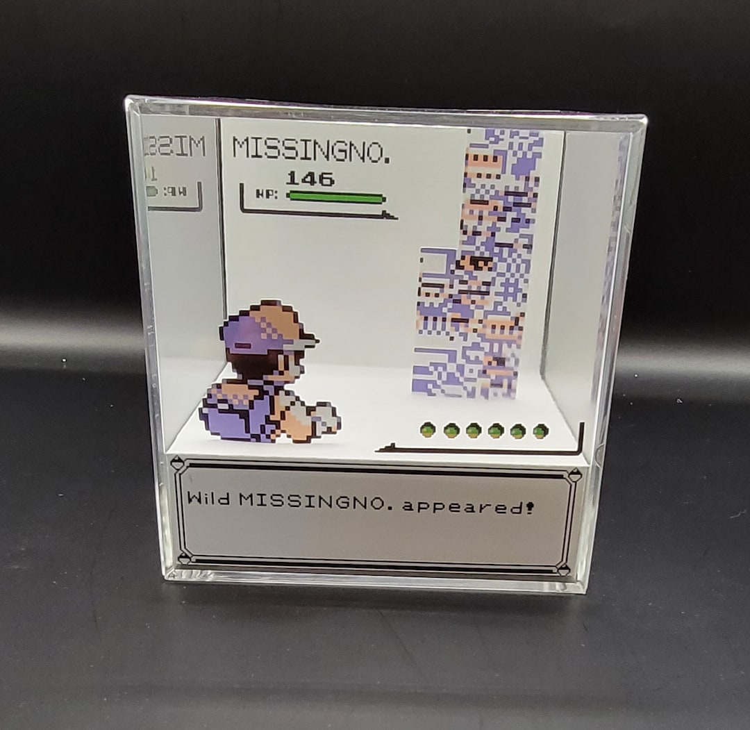 Missingno Encounter, Pokémon 3D Diorama Cube, Handmade Pokémon Diorama ...