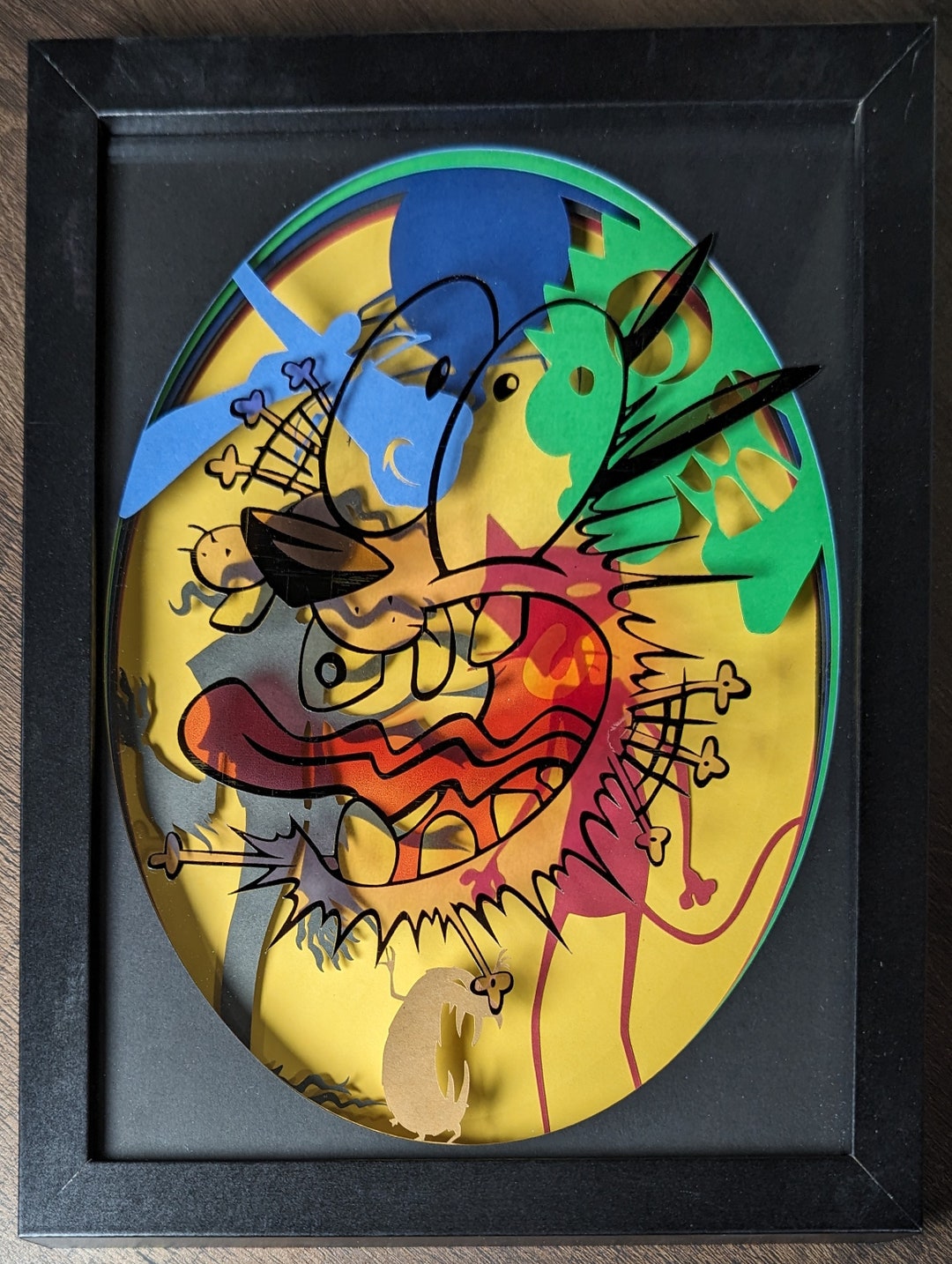 3D Courage the Cowardly Dog Inspired Layered Shadow Box - Etsy