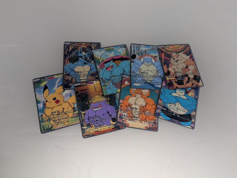 Body Builder Pokemon Inspired Orica Cards, Original Cards Inspired by ...