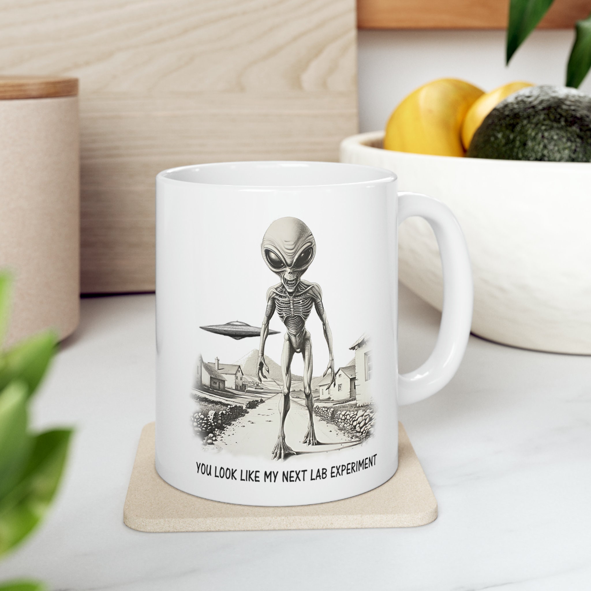 Alien, Spaceman, Scary Alien Encounter, Funny Alien 11oz Ceramic Coffee ...