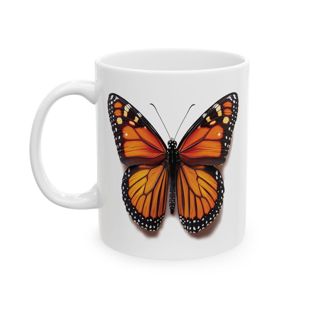 Butterfly Ceramic Mug, Monarch Butterfly Coffee Cup, Insect Lover Gift ...