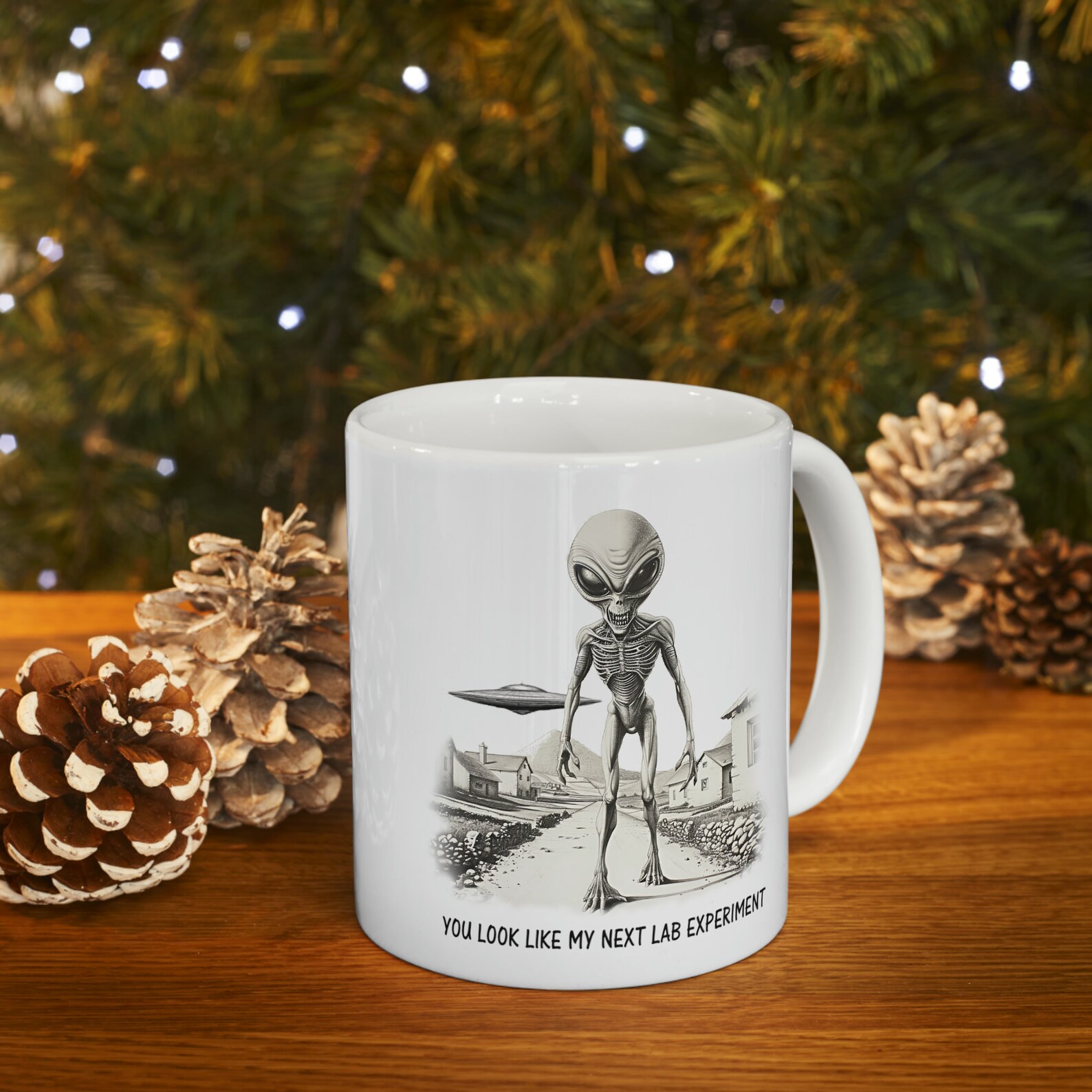 Alien, Spaceman, Scary Alien Encounter, Funny Alien 11oz Ceramic Coffee ...