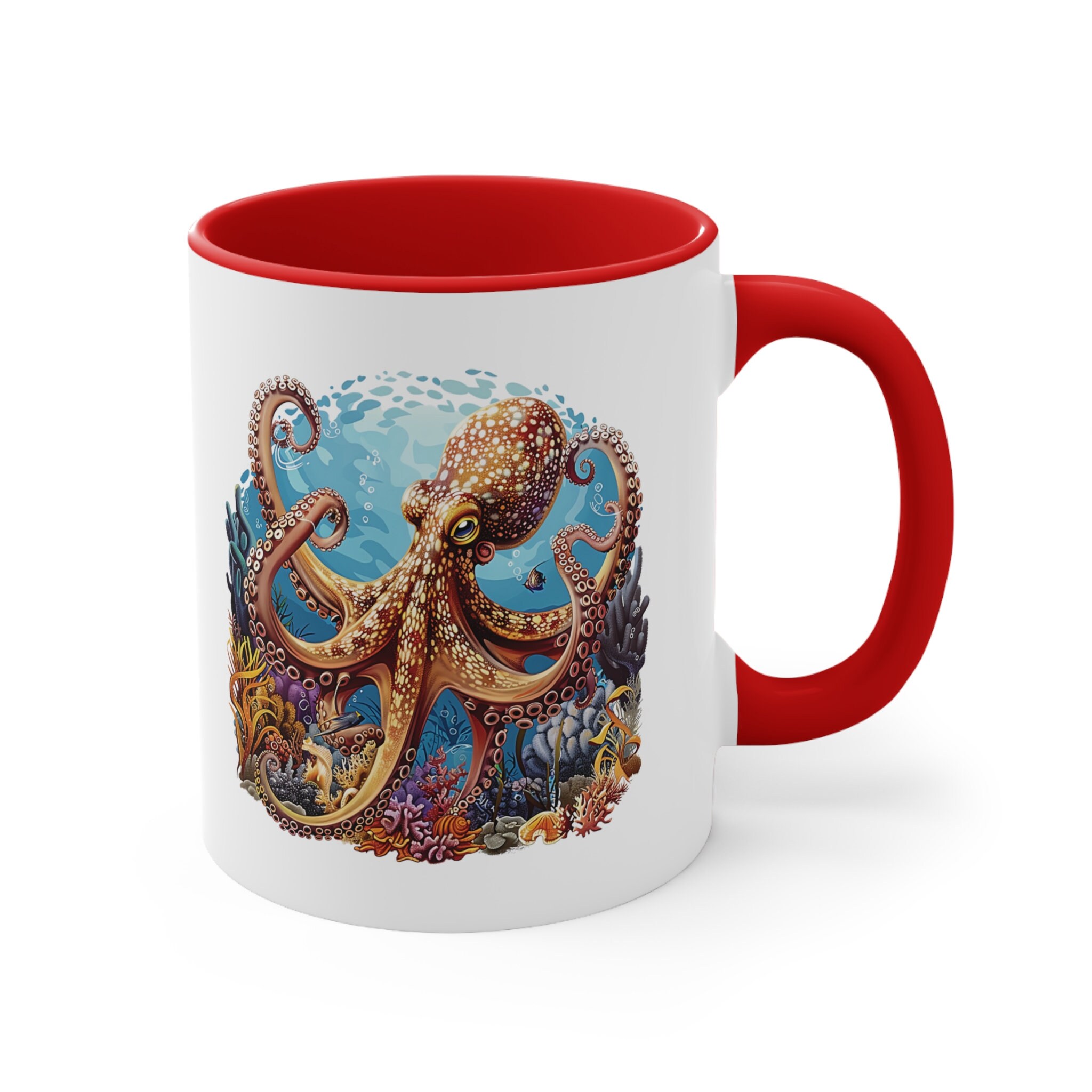 Octopus in the Sea, Coral Reefs, Enchanting Underwater Ocean Scene ...