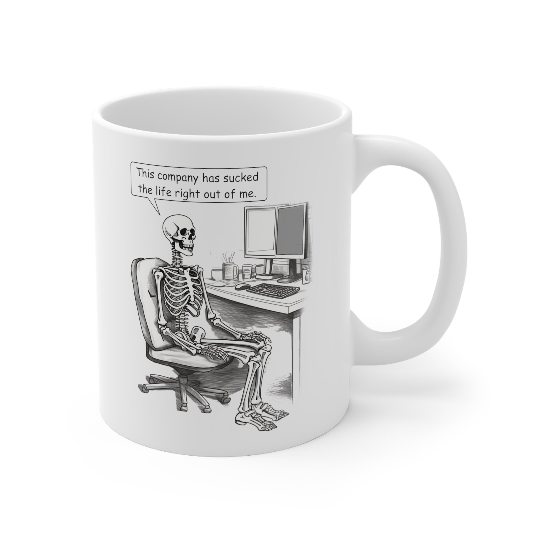 Funny Workplace and Job Humor, Disgruntled Skeleton Working at A ...