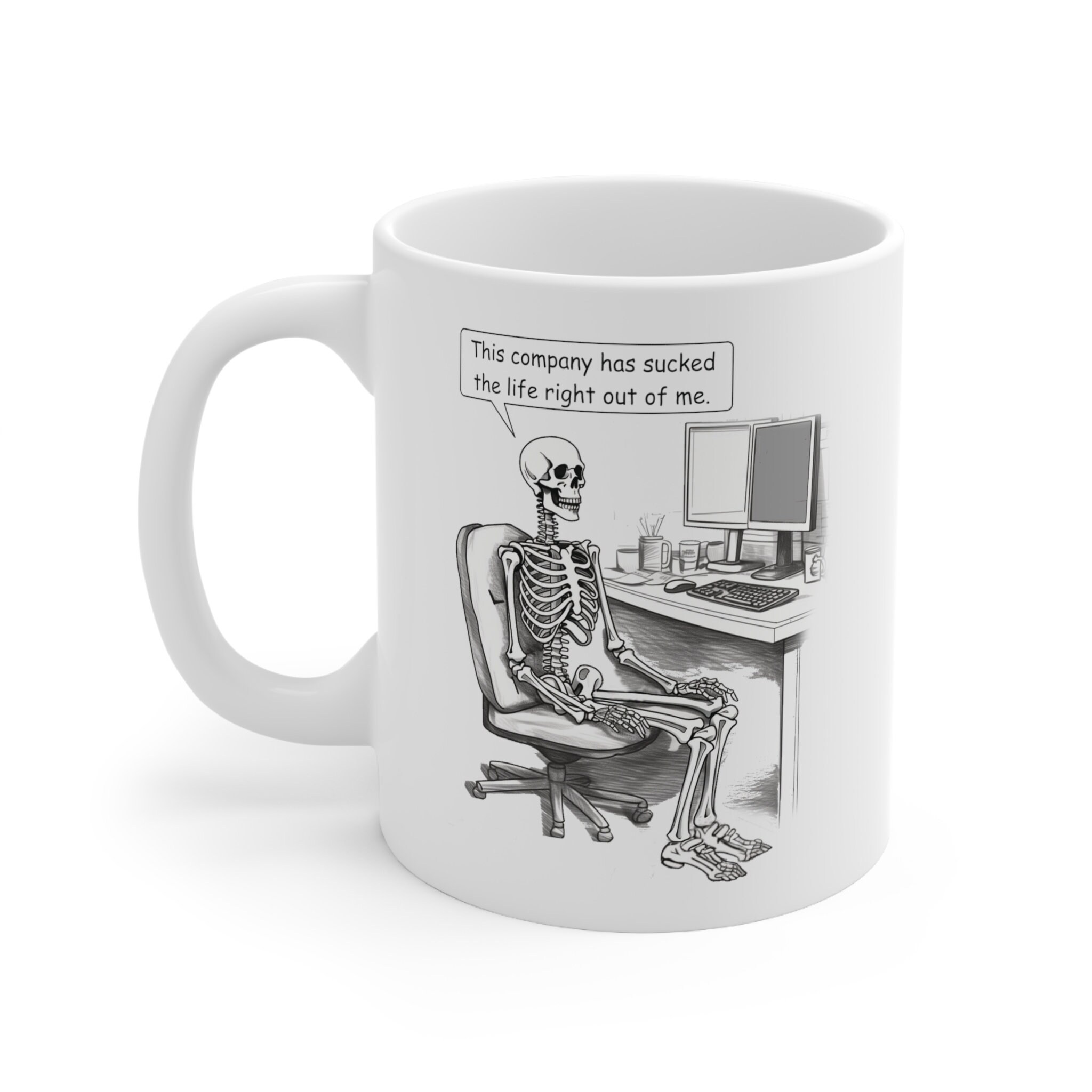 Funny Workplace and Job Humor, Disgruntled Skeleton Working at A ...