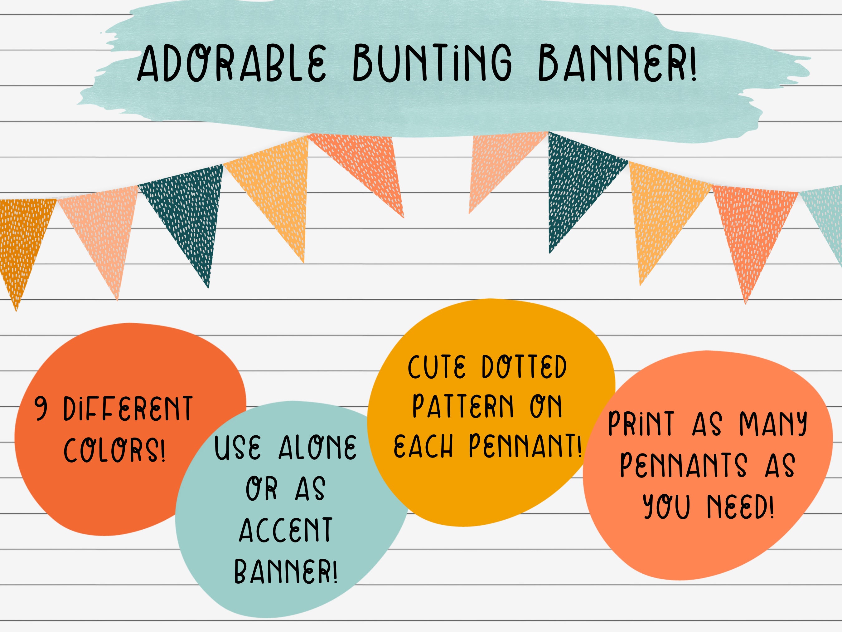 Printable Pennant Banner / Fathers Day Banner / Summer Bunting Banner ...