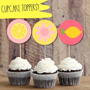 Printable Lemon Cupcake Toppers, Lemonade Stand Cup Labels, Classroom ...