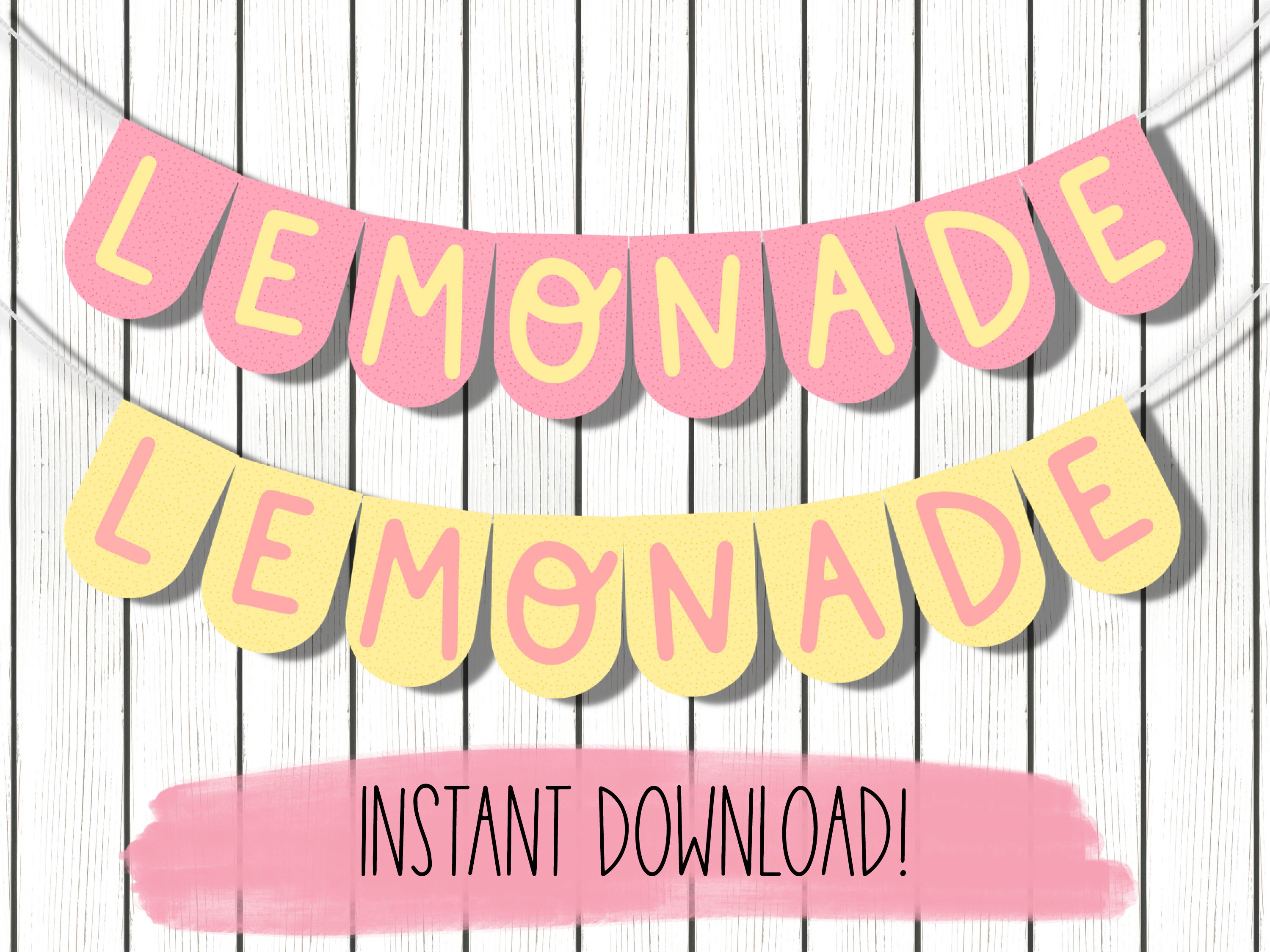 Printable Lemonade Stand Banner, Lemon Party Printable, Kids Summer ...