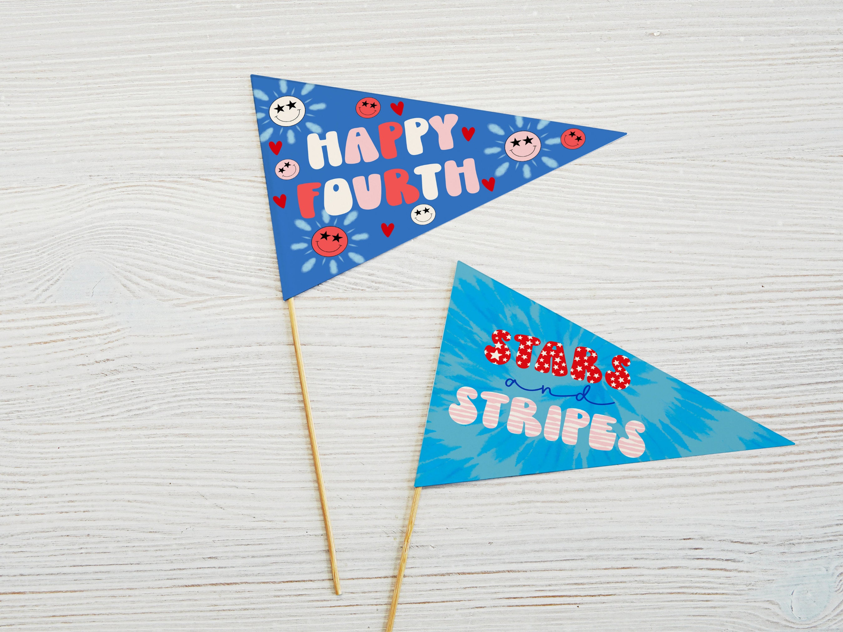 Digital Printable Fourth of July Pennant Flag, 4th of July Photo Prop ...