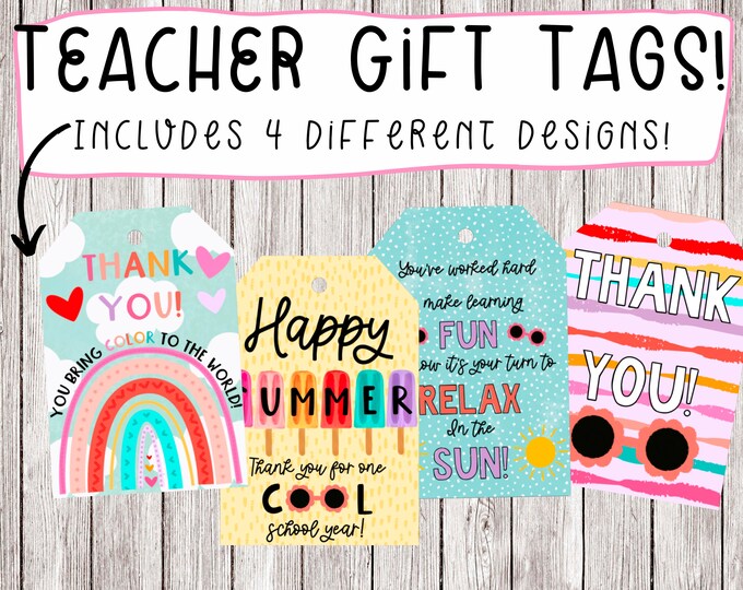 End of Year Teacher Gift Tag, Summer Teacher Gift Tag, Teacher Beach ...