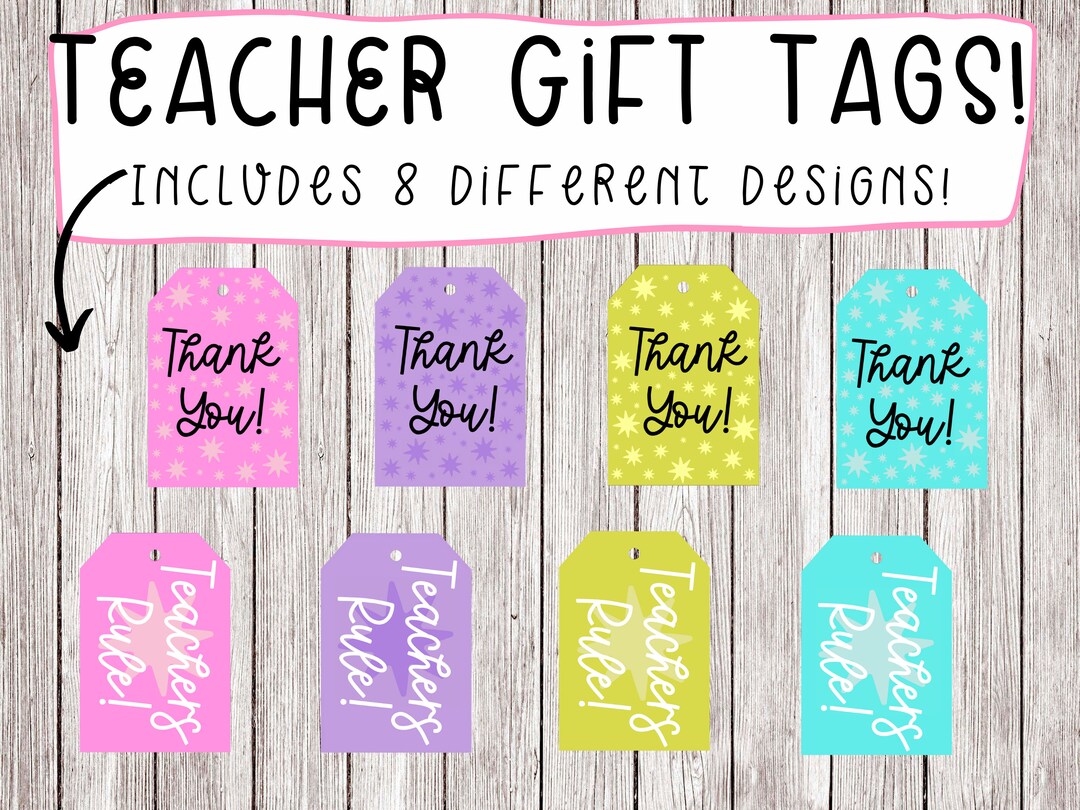 Teacher Gift Tags / Thank You Tags / Printable Gift Tags / End of ...