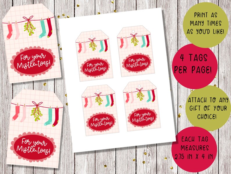 Printable Christmas Gift Tag, Teacher Gift, Kids Friend Gift, Stocking ...