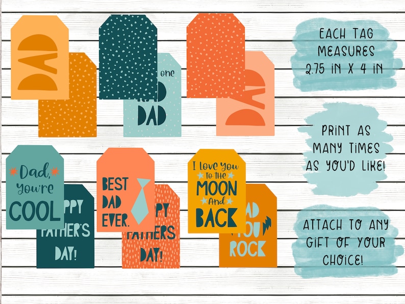 Printable Father Day Gift Tag / Fathers Day Card / Happy Fathers Day ...