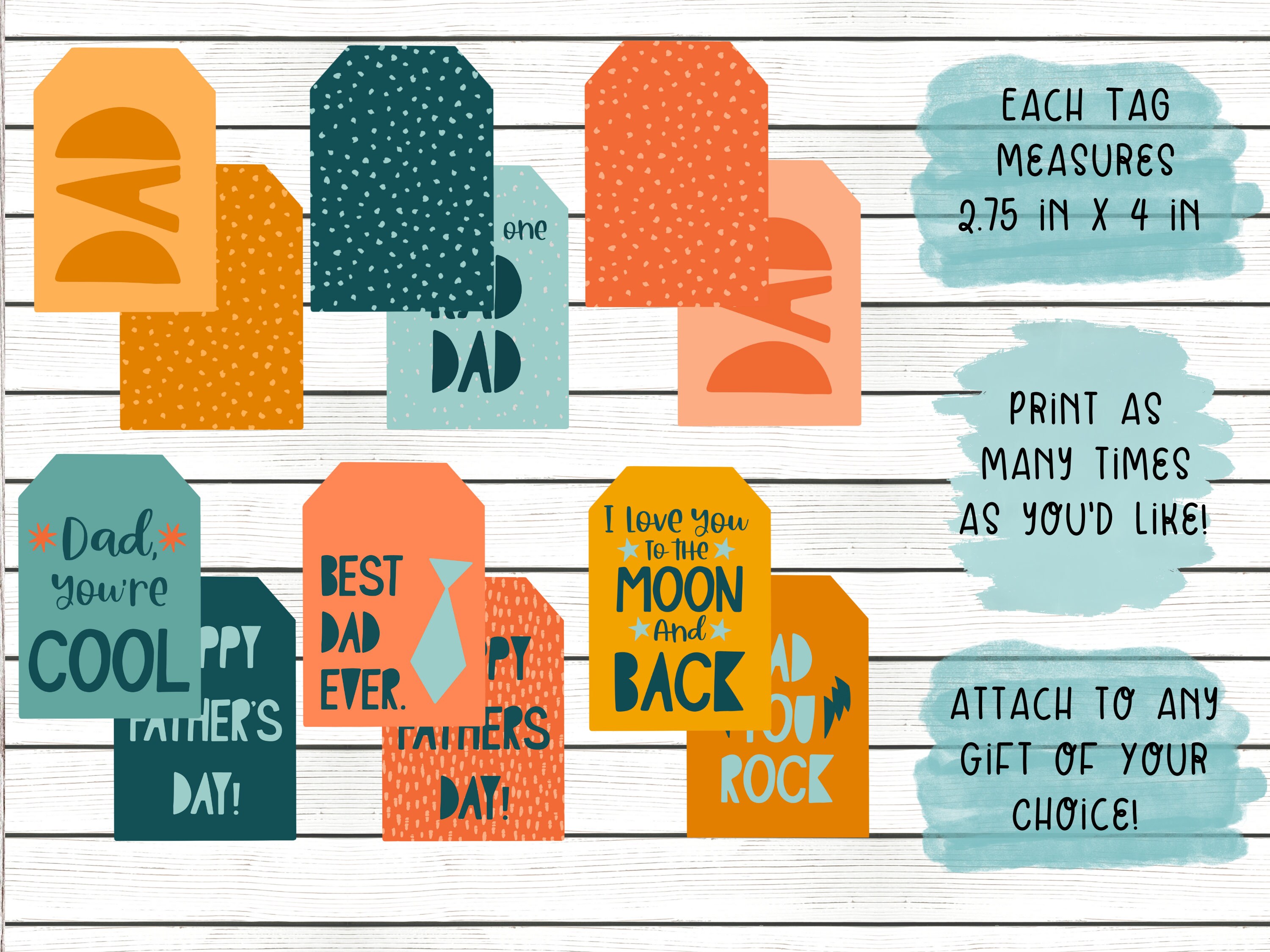 Printable Father Day Gift Tag / Fathers Day Card / Happy Fathers Day ...