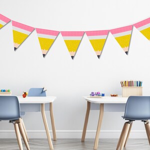Printable Pencil Pennant Flag Banner, Back to School Photo Prop, First ...