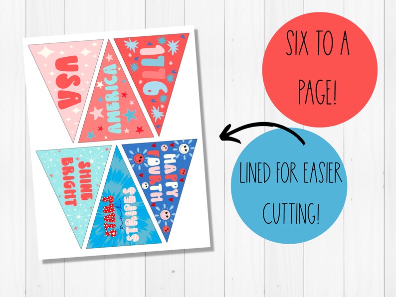 Digital Printable Fourth of July Pennant Flag, 4th of July Photo Prop ...