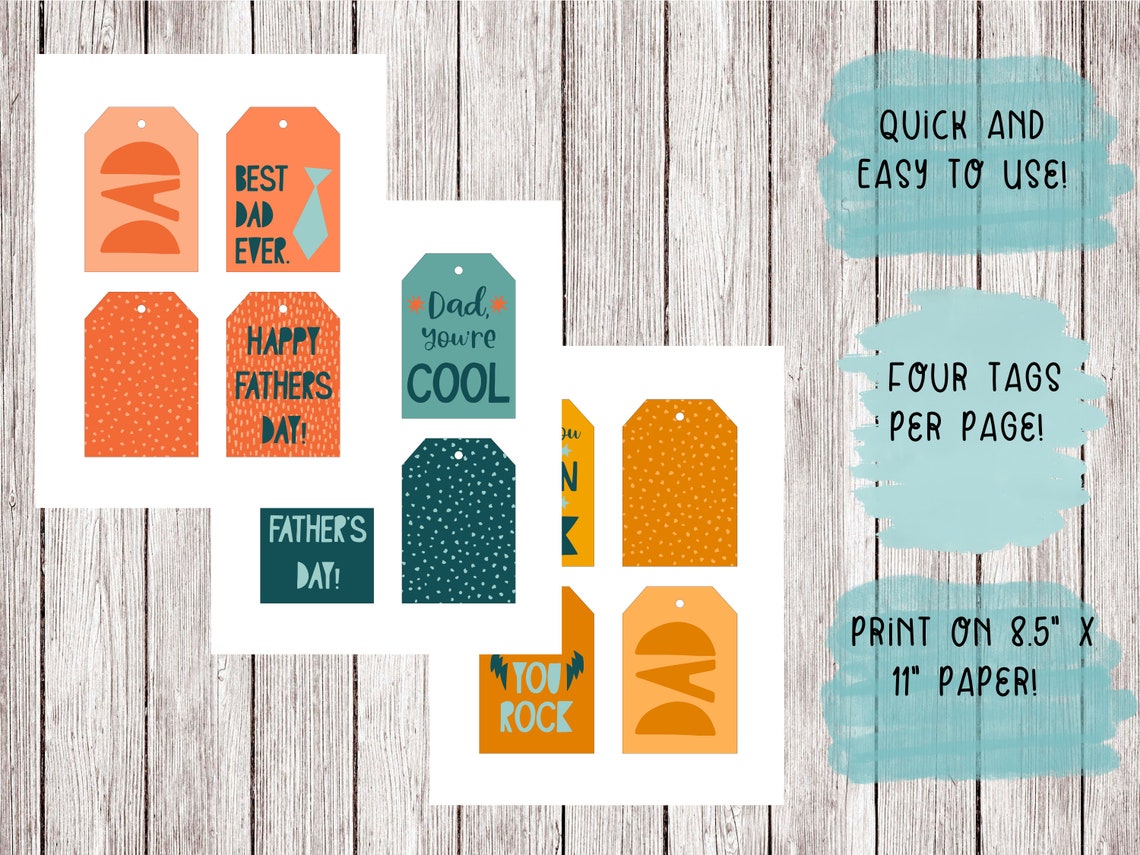 Printable Father Day Gift Tag / Fathers Day Card / Happy Fathers Day ...