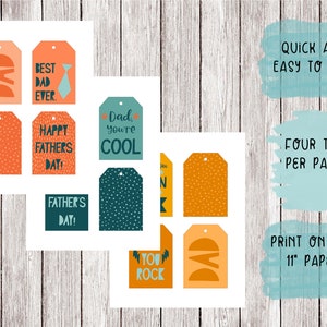 Printable Father Day Gift Tag / Fathers Day Card / Happy Fathers Day ...